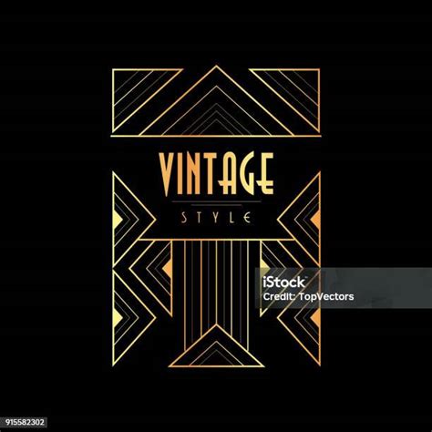 빈티지 스타일 벡터 일러스트 레이 션 금색과 검은색 우아한 상징 로고 초대장 인사말 카드 현수막 포스터 전단지 또는 배너에 대 한 서식 파일 기하학적 요소와 디자인 0명에