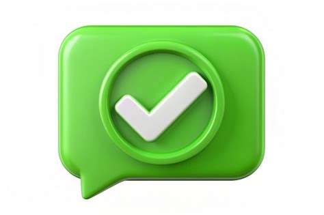 3d Check Mark Icon Isolated On Speech Bubbles Check List Button Best