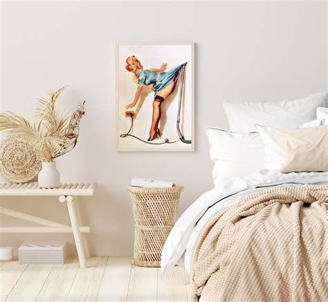 Pin Up Girl Wall Art Pin Up Art Print Vintage Bedroom Wall Etsy