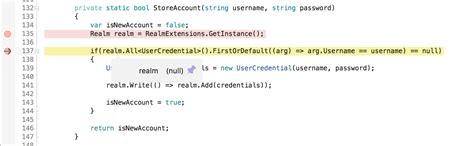 xamarin realm issue runtime skipping lines stack overflow