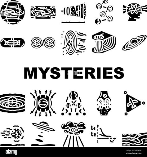 Unsolved Mysteries Question Ask Icons Set Vector Stock Vector Image