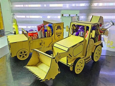 Laser Cut Jcb Crane Machine 3d Model Kit Vector File Vectors File