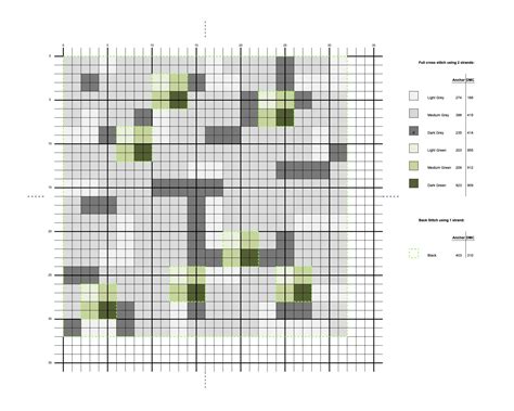 Minecraft Blocks Cross Stitch Pattern Series Part 6 Emerald Ore Hookstitchsew