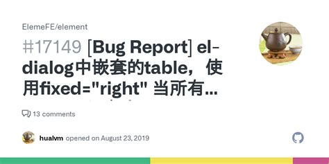Bug Report El Dialog中嵌套的table，使用fixedright 当所有column的宽度之和