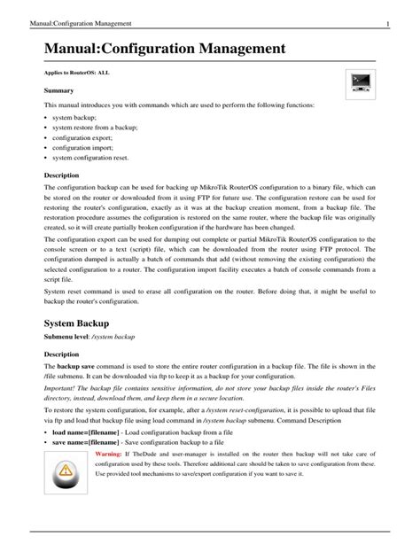 Manual Configuration Management Mikrotik Pdf