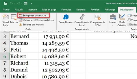Enregistrer Et Exécuter Une Macro Dans Excel