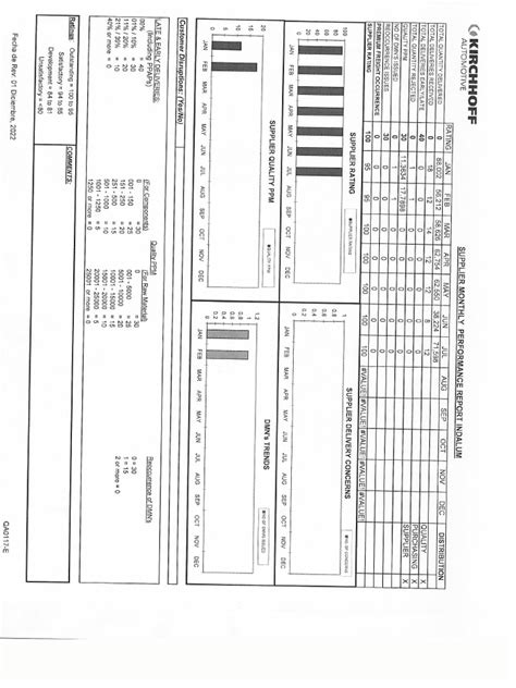 Supplier Monthly Performance Report Pdf
