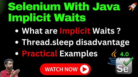 Selenium Implicit Waits Youtube