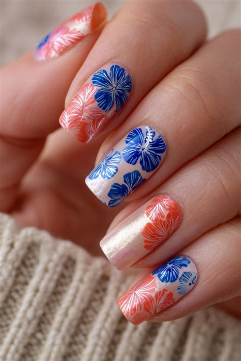 20 Hibiscus Flower Nail Designs Nail The Glam