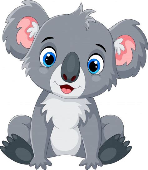 Милый мультфильм коала | Премиум векторы | Baby animal drawings, Koala ...