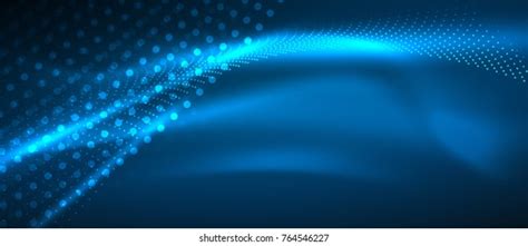 불빛이 도는 입자 파도와 빛나는 점으로 스톡 벡터로열티 프리 764928217 Shutterstock