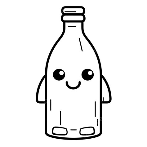 Cute Cartoon Bottle With A Smile Outline Sketch Drawing Vector Cute Clipart Drawing Clipart