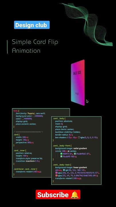 Simple Card Flip Animation Creativity Html Css Javascript Youtube