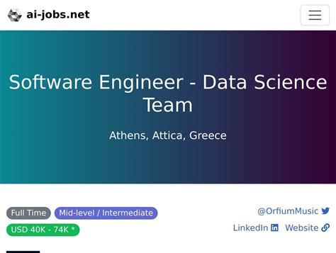 Hiring Software Engineer Data Science Team In Athens Attica Greece Raimljobs