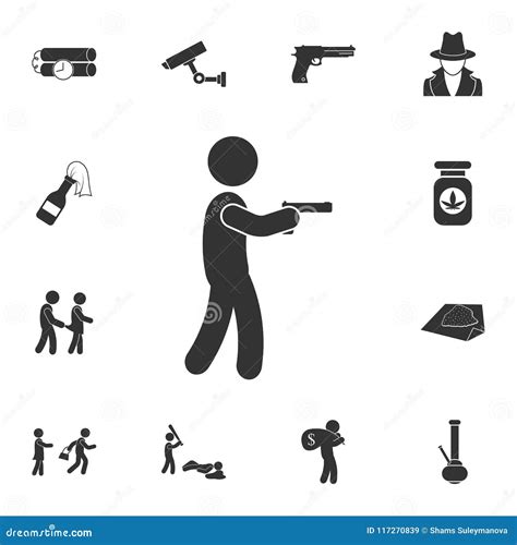 Man With A Gun Icon Simple Element Illustration Man With A Gun Symbol Design From Crime