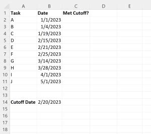 Excel A Formula For If Date Is Before Another Date