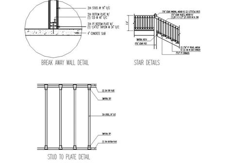 Railing And Staircase Construction Detail 2d View Cad Structural Block Layout Autocad File Cadbull