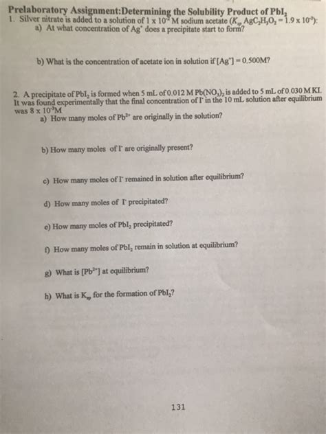 solved prelaboratory assignment determining the solubility