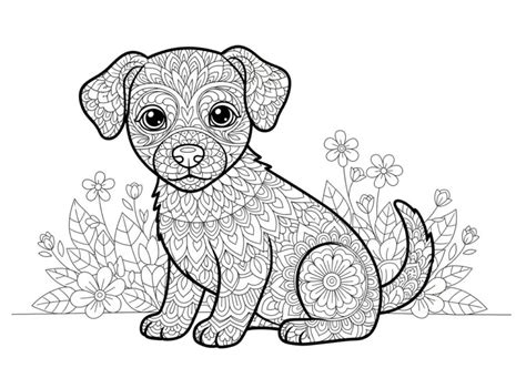 강아지 만다라 색칠 페이지 모든 연령대를 위한 무료 인쇄 가능