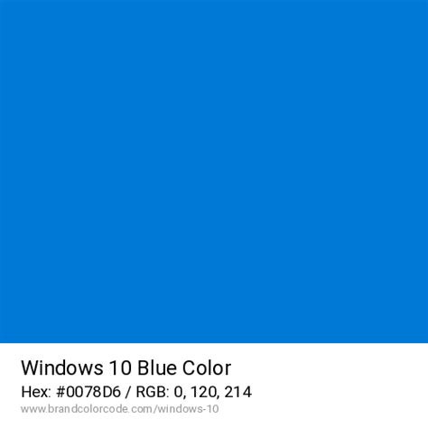 Windows 10 Brand Color Codes