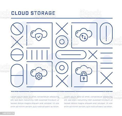 클라우드 스토리지 웹 배너 디자인 신뢰 클라우드 전송 클라우드 관리 클라우드 보안 라인 아이콘 개념에 대한 스톡 벡터 아트 및 기타 이미지 Istock
