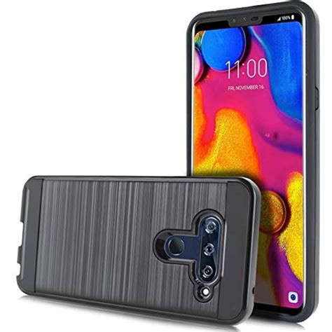 Lg V Thinq Case Shock Resistant Flexible Cover Black