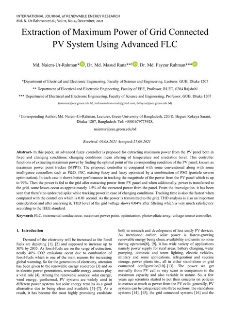 pdf extraction of maximum power of grid connected pv system using