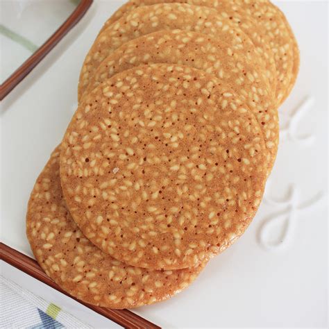 蛋清薄脆饼干240g芝麻薄片饼干宜莲居芝麻味糕点零食品5包甜品点 虎窝淘