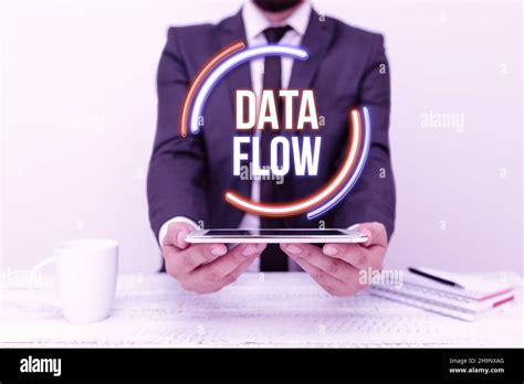 Conceptual Display Data Flow Business Approach The Movement Of Data