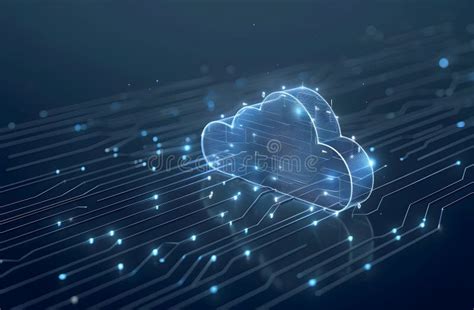Futuristic Cloud Computing Concept With Digital Circuit Data Network