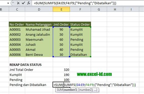 Rumus Excel Menjumlahkan Data Dengan Kriteria Contoh Rumus Excel Free My XXX Hot Girl