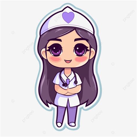 귀여운 간호사 일러스트 스티커 벡터 고립 된 만화 재미 간호사와 스티커 디자인 상표 스티커 일러스트 Png 일러스트 및 벡터 에 대한 무료 다운로드 Pngtree