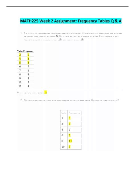 Math 225 Week 2 Assignment And Quiz Math225 Week 2 Assignment And Quiz