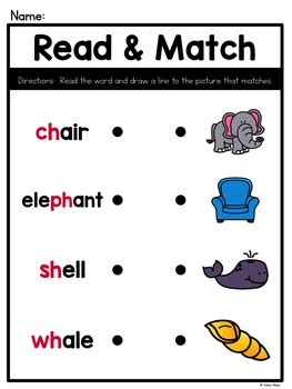Digraphs Centres Printables For Ch Sh Th Wh Ph Tpt