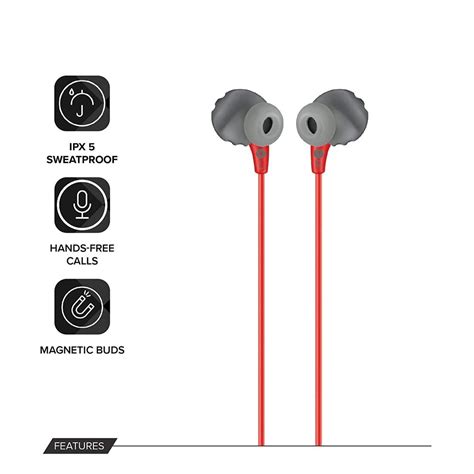 Mobile Jbl Endurance Run Sports In Ear Wired Earphones With Mic Red At Piece In New Delhi