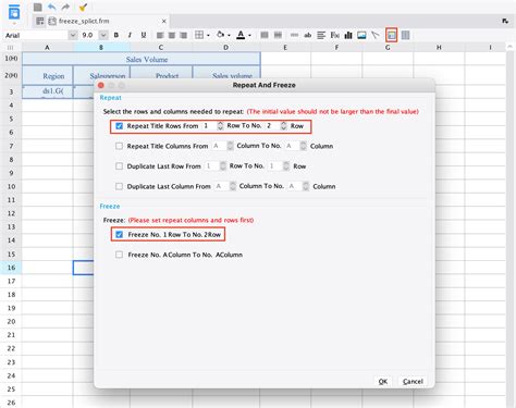 Freeze And Split Column Of Dashboard Finereport Help Document