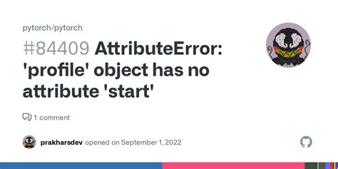 Attributeerror Profile Object Has No Attribute Start Issue
