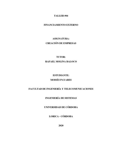 Financiamiento Externo Pdf Business Bancos