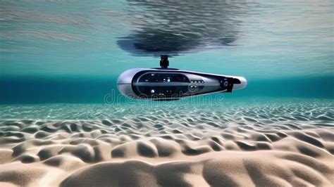 Autonomous Underwater Vehicle Exploring Sandy Seabed Stock Footage Video Of Science Remote