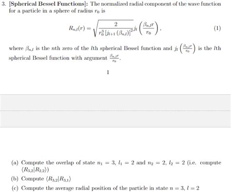 Solved Spherical Bessel Functions The Normalized Radial
