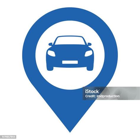 자동차 주차 핀 포인트 파란색 아이콘 지도 주차 포인터 주차 지도 지점 벡터 일러스트 레이 션 0명에 대한 스톡 벡터 아트 및