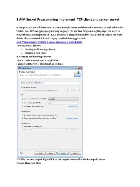 Tcp Socket For Addition Pdf Eclipse Software Java Programming