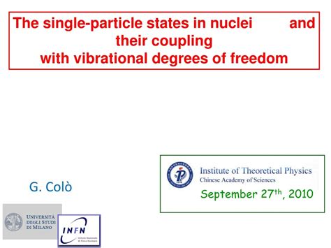 PPT Particle Vibration Coupling In Nuclei Modern Status And Challenges PowerPoint