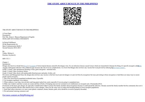 The Study About Dengue In The Philippines Ppt