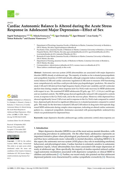 Pdf Cardiac Autonomic Balance Is Altered During The Acute Stress
