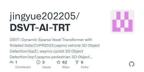 Github Jingyue202205dsvt Ai Trt Dsvt Dynamic Sparse Voxel