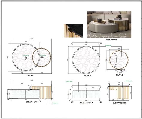 Modern Center Table Cad Drawing Artofit