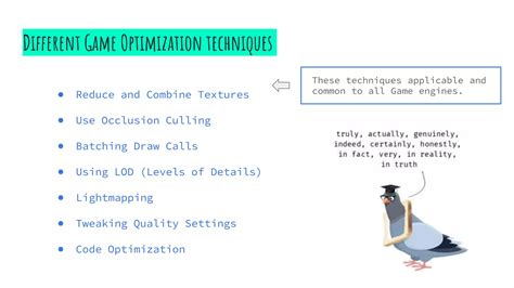 Game Optimization Techniques Most Commons Pptx 3 D Graphics Computer Software And