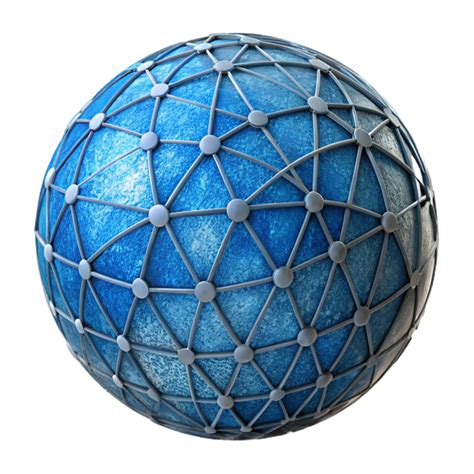 Wonderful Contemporary Wireframe Sphere Static Blue Cutout Premium