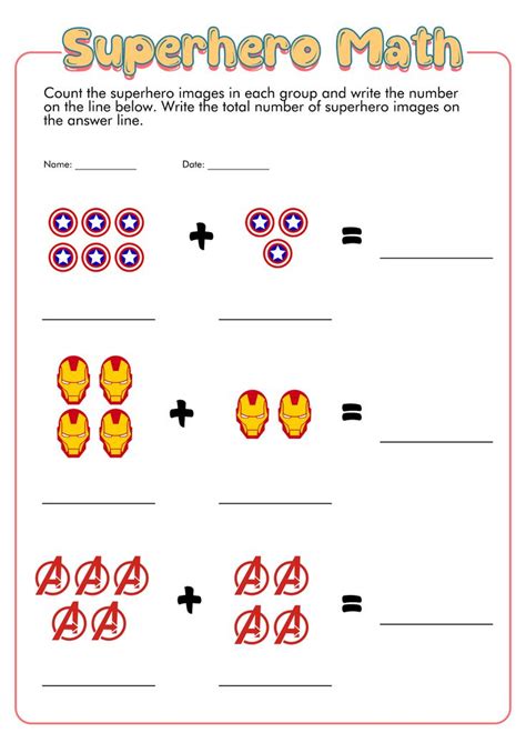 19 Superhero Classroom School Worksheets Superhero Math Activities